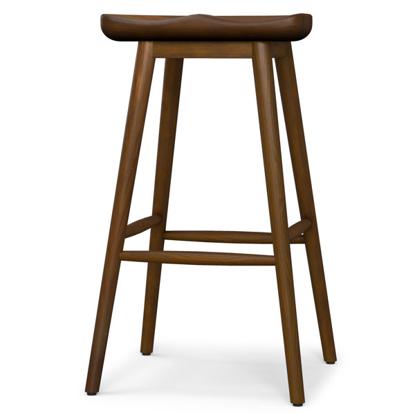 Simpli Home Teagan Solid Wood Modern Rustic Bar Stool with Sculpted ...