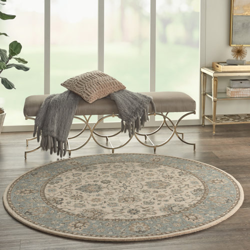 Darby Home Co Crownover Wool Ivory/Blue Rug | Wayfair