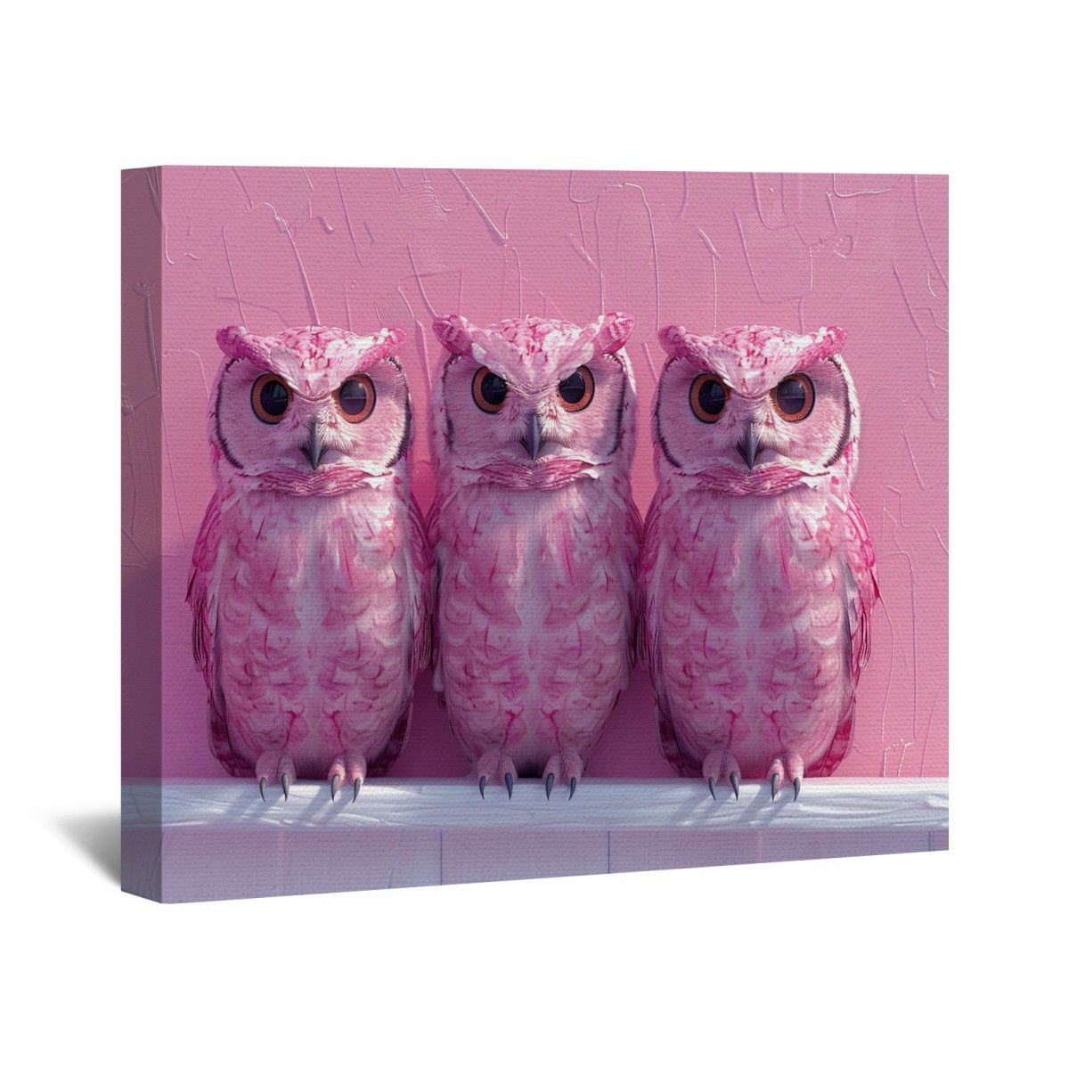 Millwood Pines Pink Owls Framed On Canvas Print | Wayfair