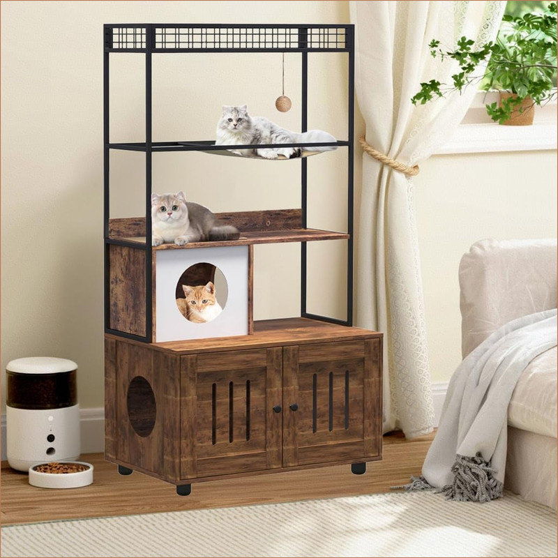 Tucker Murphy Pet™ Cat Litter Box Enclosure with Shelf, Large Cat ...