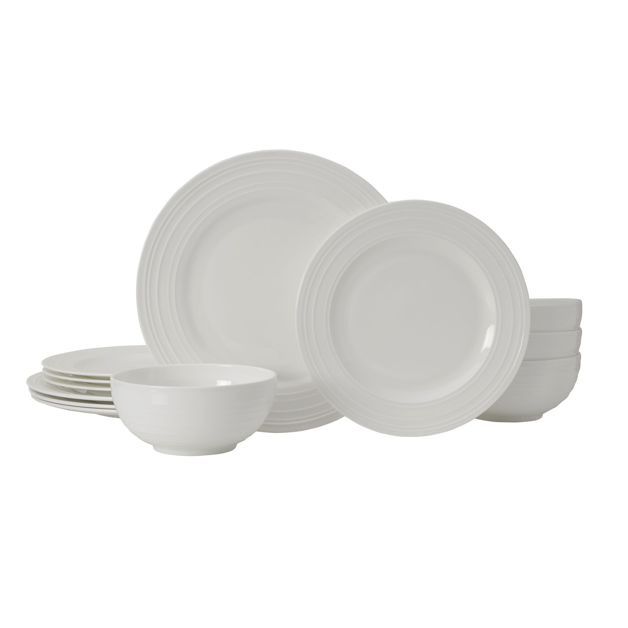 Mikasa Ciara 12-Piece Lightweight Chip-Resistant Bone China Dinnerware ...
