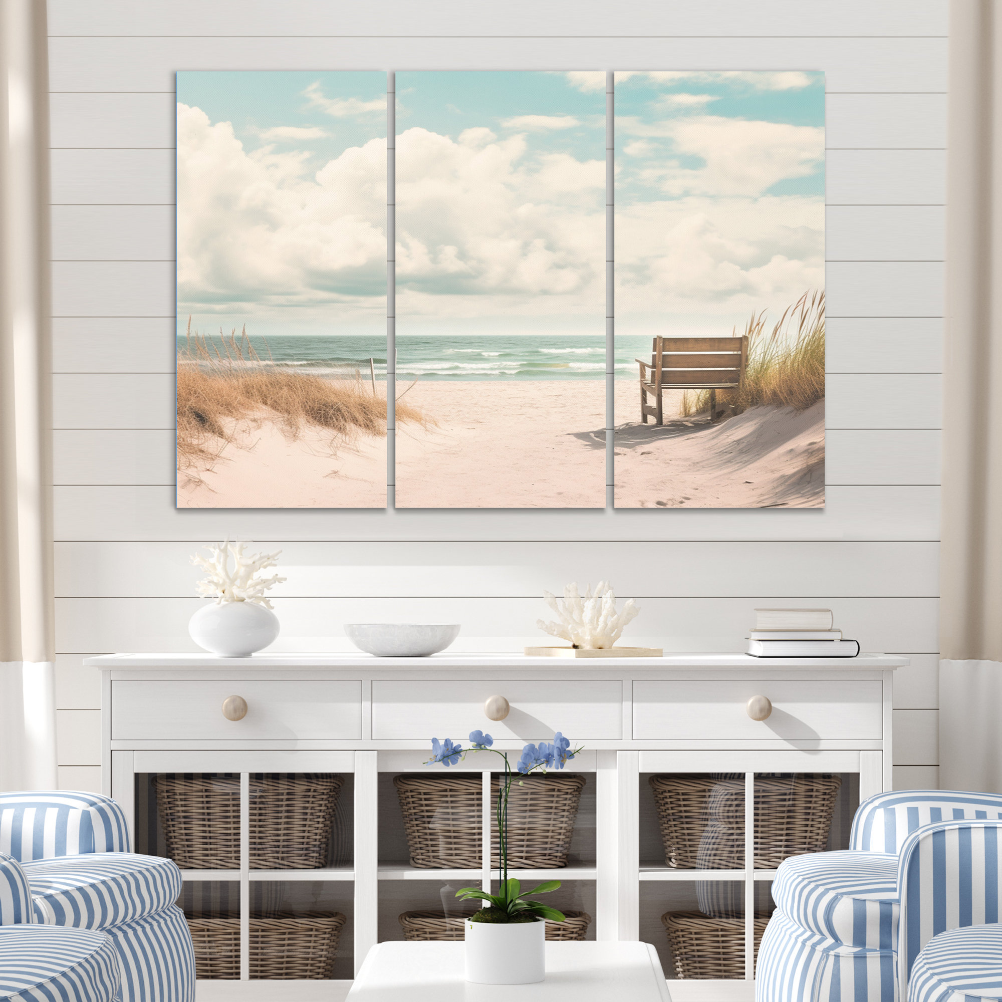 Highland Dunes Beach Grass Landscape II - Nautical & Beach Canvas ...