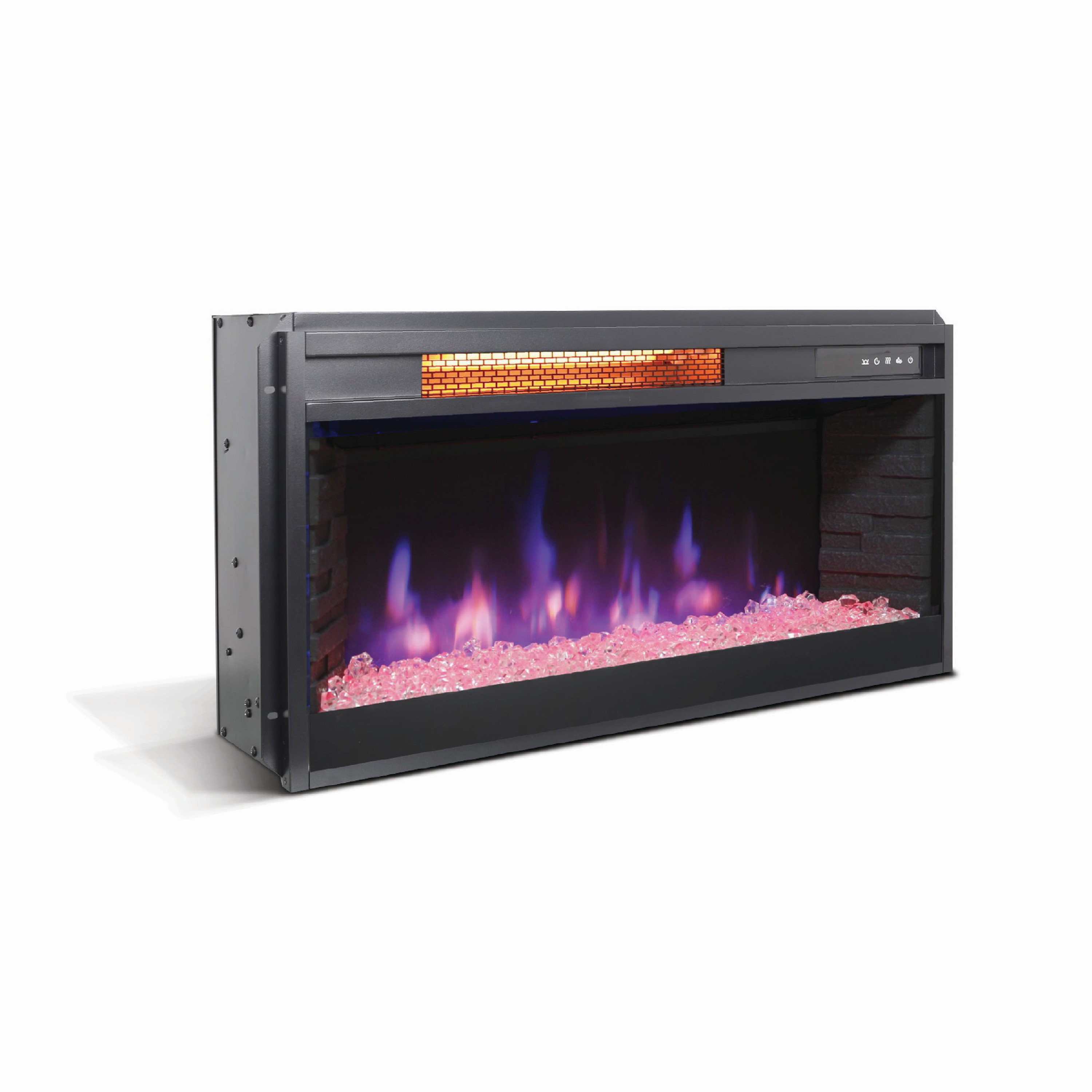 Benjara Nex 29 Inch Electric Crystal Fireplace Insert W Remote Control ...