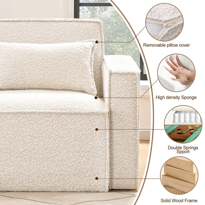 Ebern Designs Taufner 93'' Upholstered Sofa | Wayfair