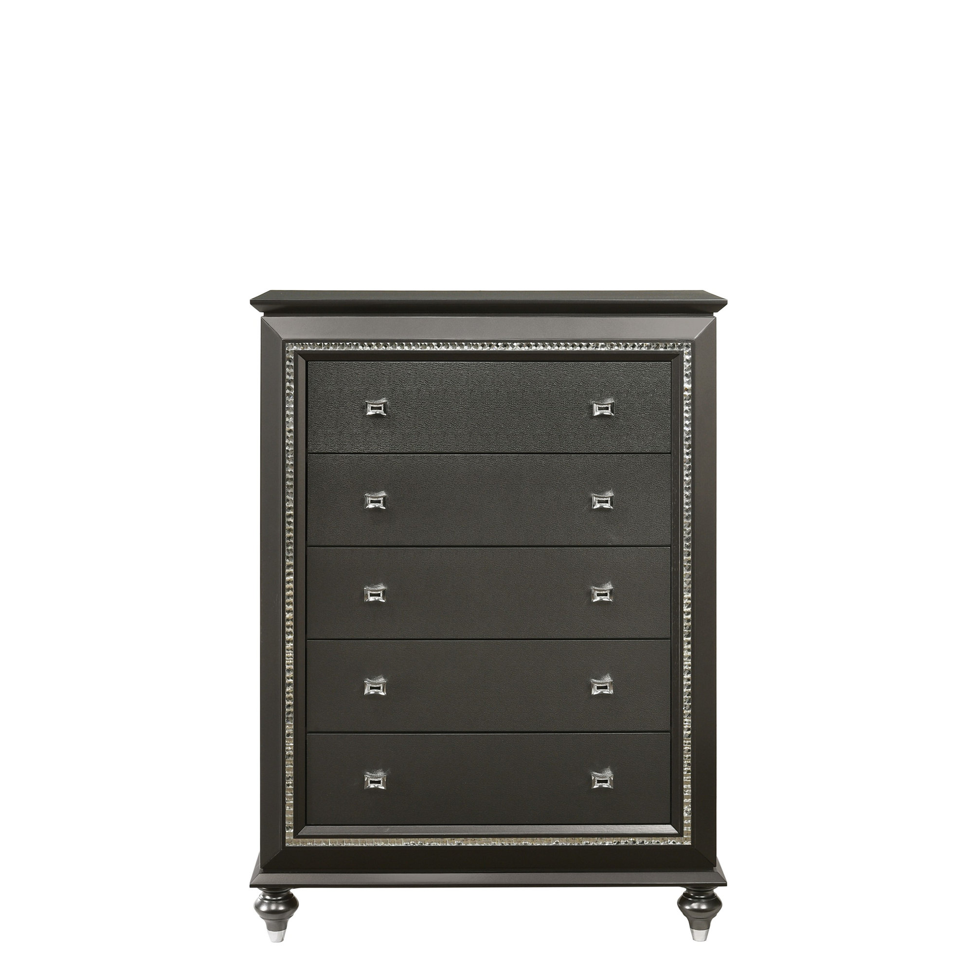 Rosdorf Park Kaitlyn Metallic Gray Finish Chest | Wayfair