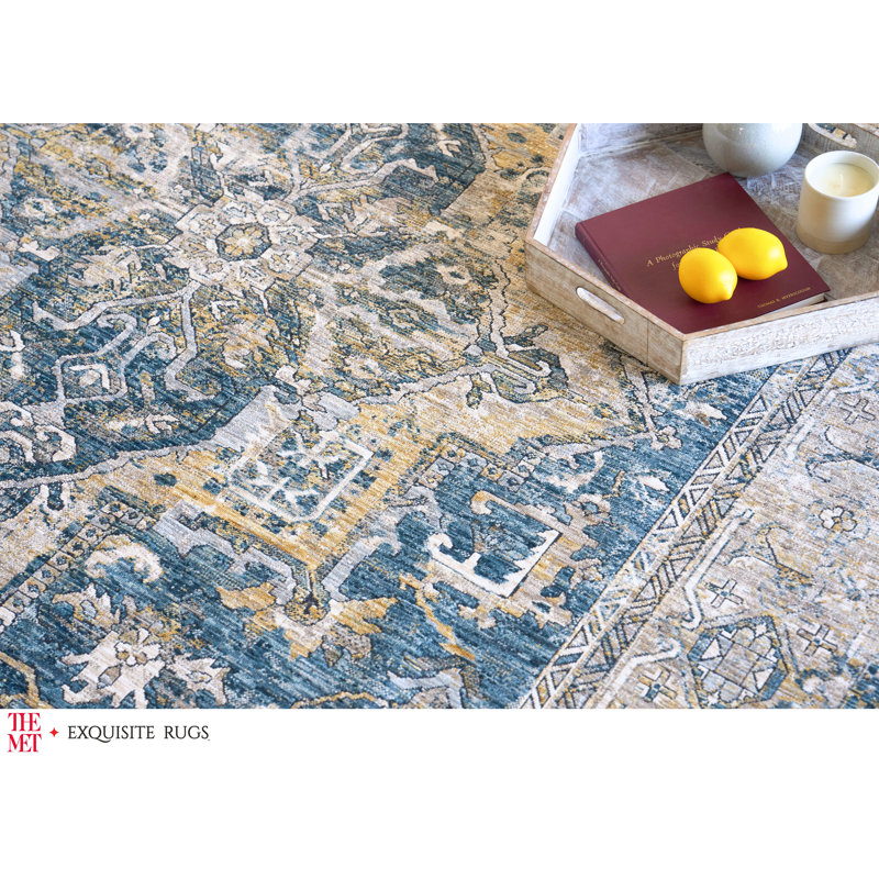 Exquisite Rugs The Met x Exquisite Rugs Antique Loom Blue/Beige Area ...