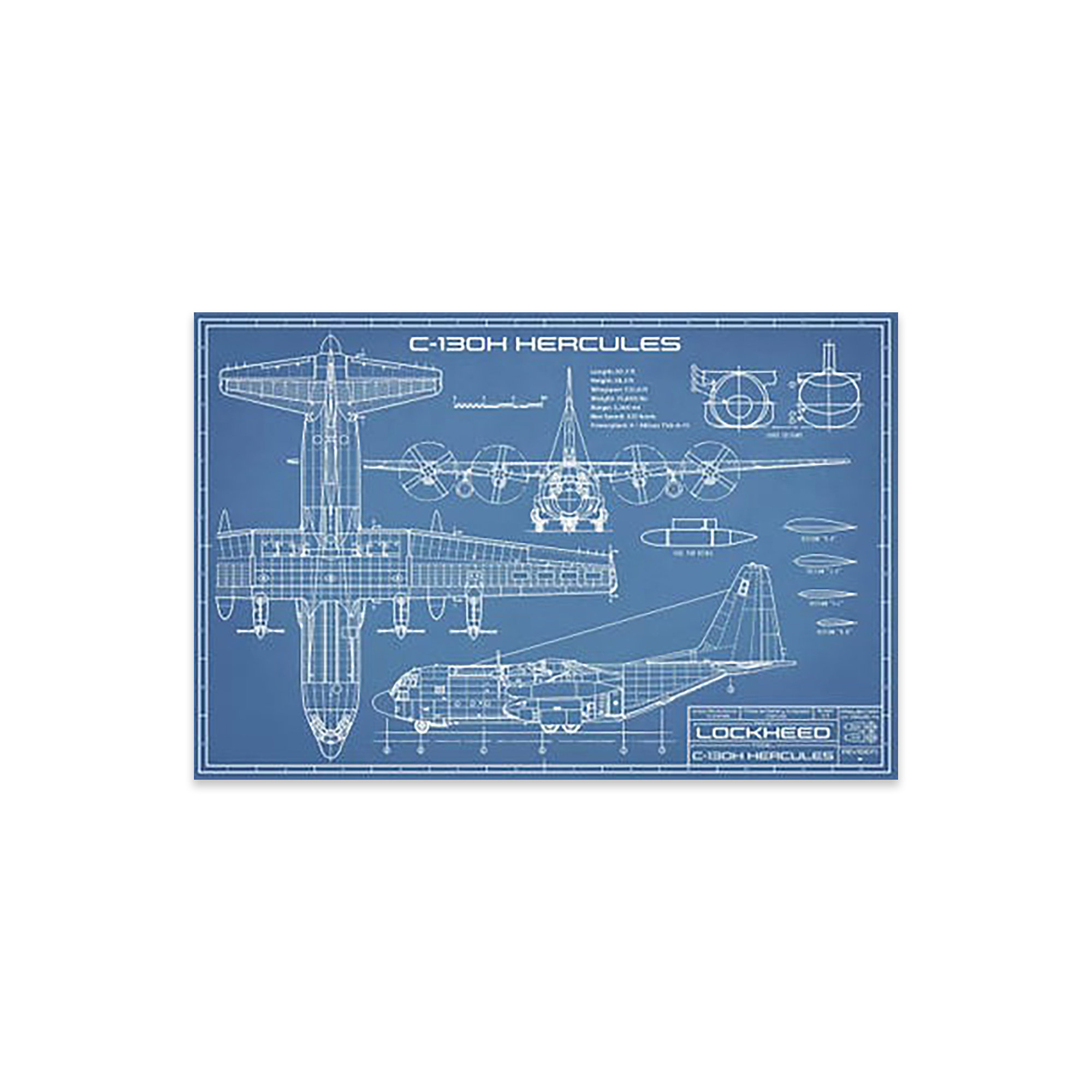 Williston Forge C-130 Hercules Airplane Blueprint Print On Acrylic ...