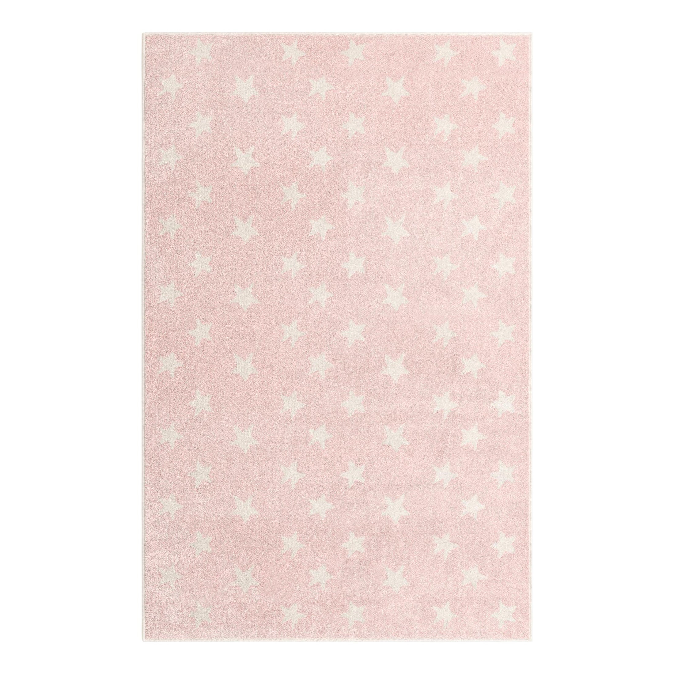 Unique Loom Whimsy Stars Baby Pink/Ivory Kid Rug & Reviews | Wayfair