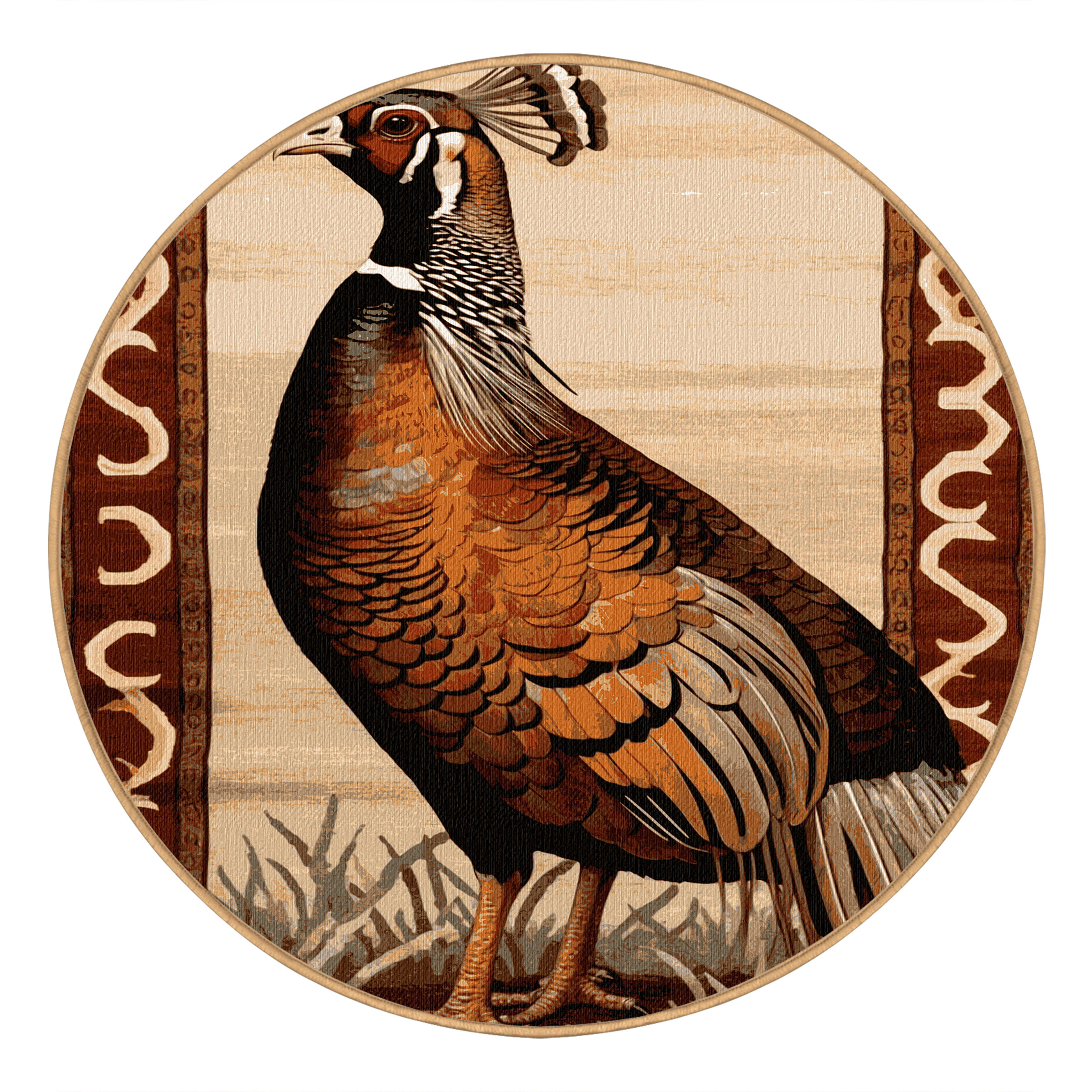 Foundry Select Washable Ring necked Pheasant Birds Area Rug | Wayfair