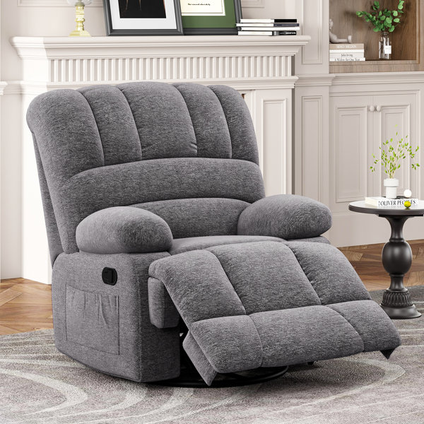 Ebern Designs Heald 40.94"W Upholstered Swivel Rocker Recliner ...