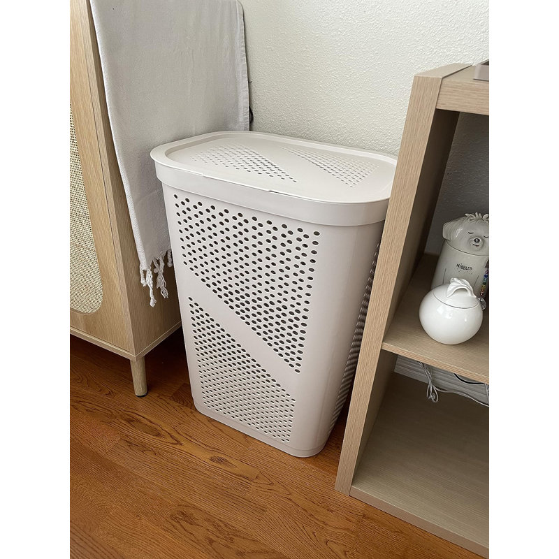 Rebrilliant 60L Slim Laundry Hamper, Clothes Basket WITH Lid | Wayfair