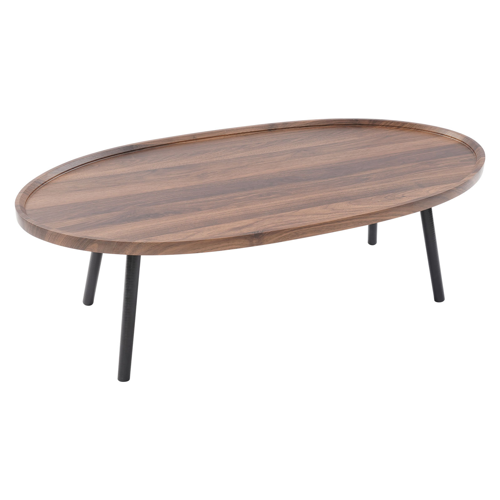 Corrigan Studio® Walnut Oval Side Table Sturdy Pine Wood & Density ...