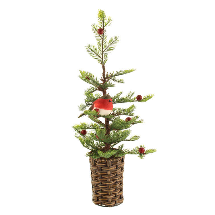 The Seasonal Aisle Pine Tree Basket With Robin | Wayfair.co.uk