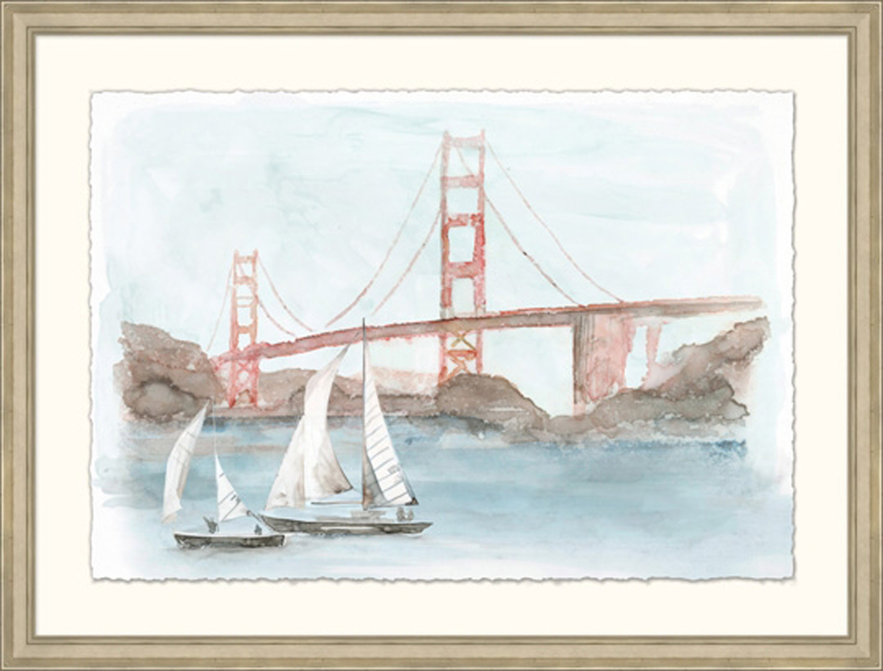 Wendover Art Group Golden Gate Study - Picture Frame Painting on Paper ...