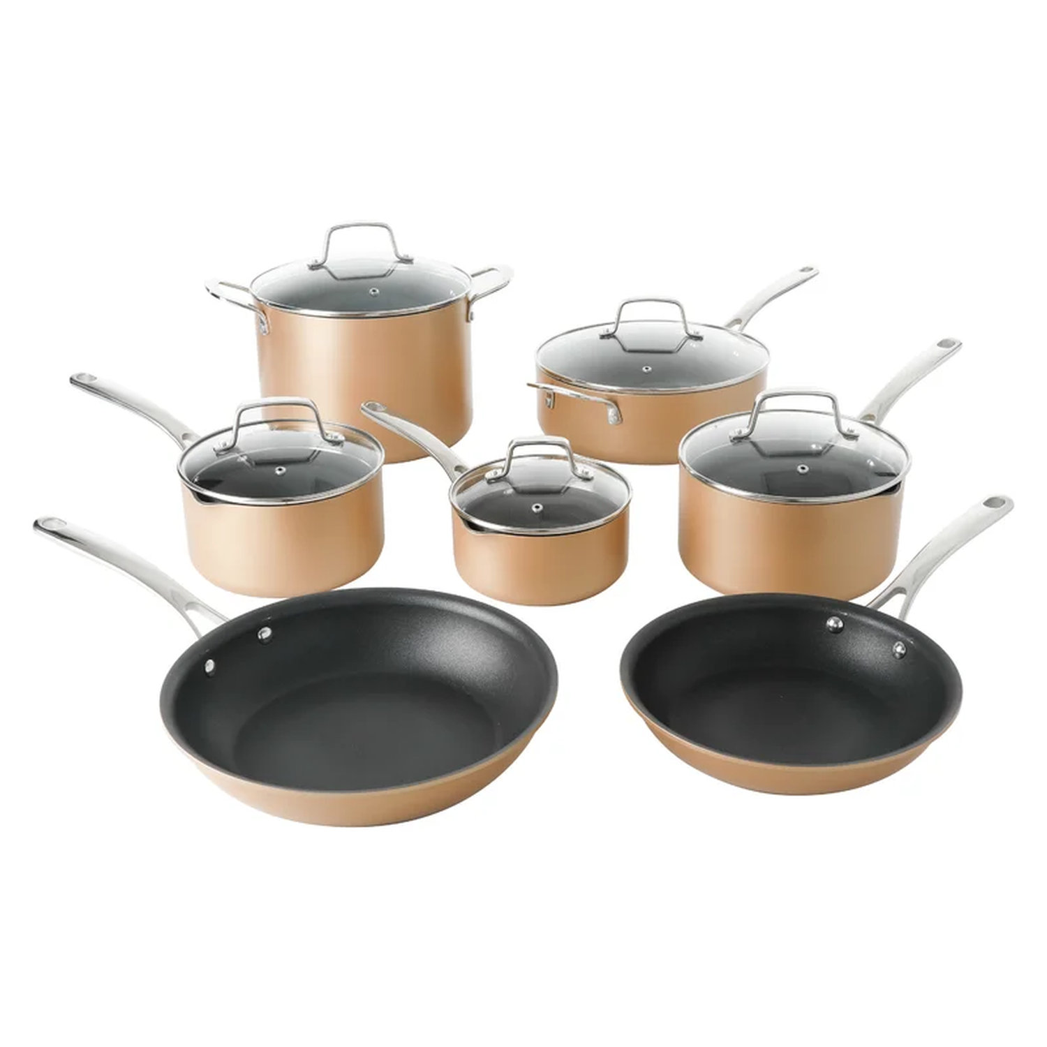 Martha Stewart 12 Pieces Aluminum Non Stick Cookware Set & Reviews ...