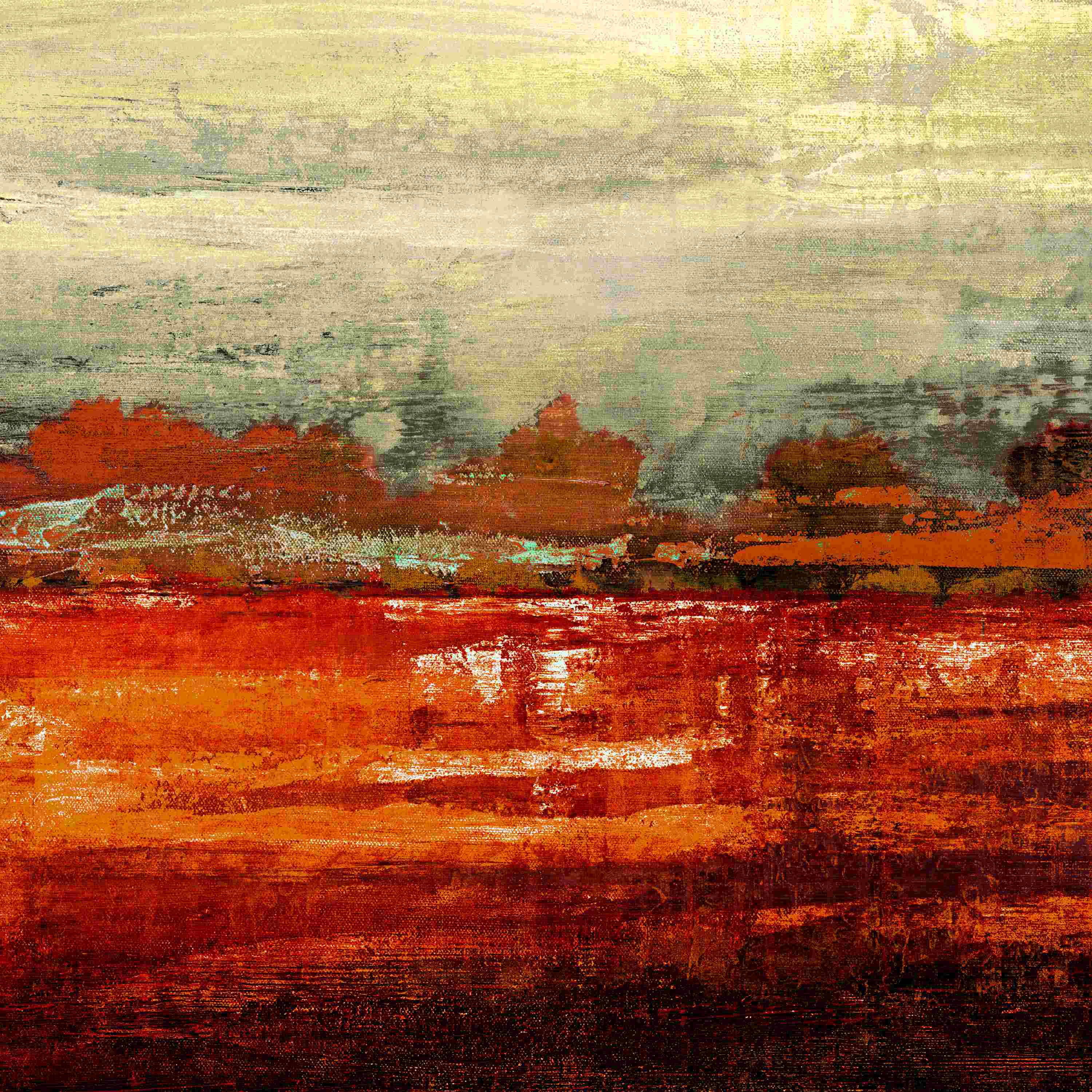 17 Stories Abstract Painting Red Orange - Wayfair Canada