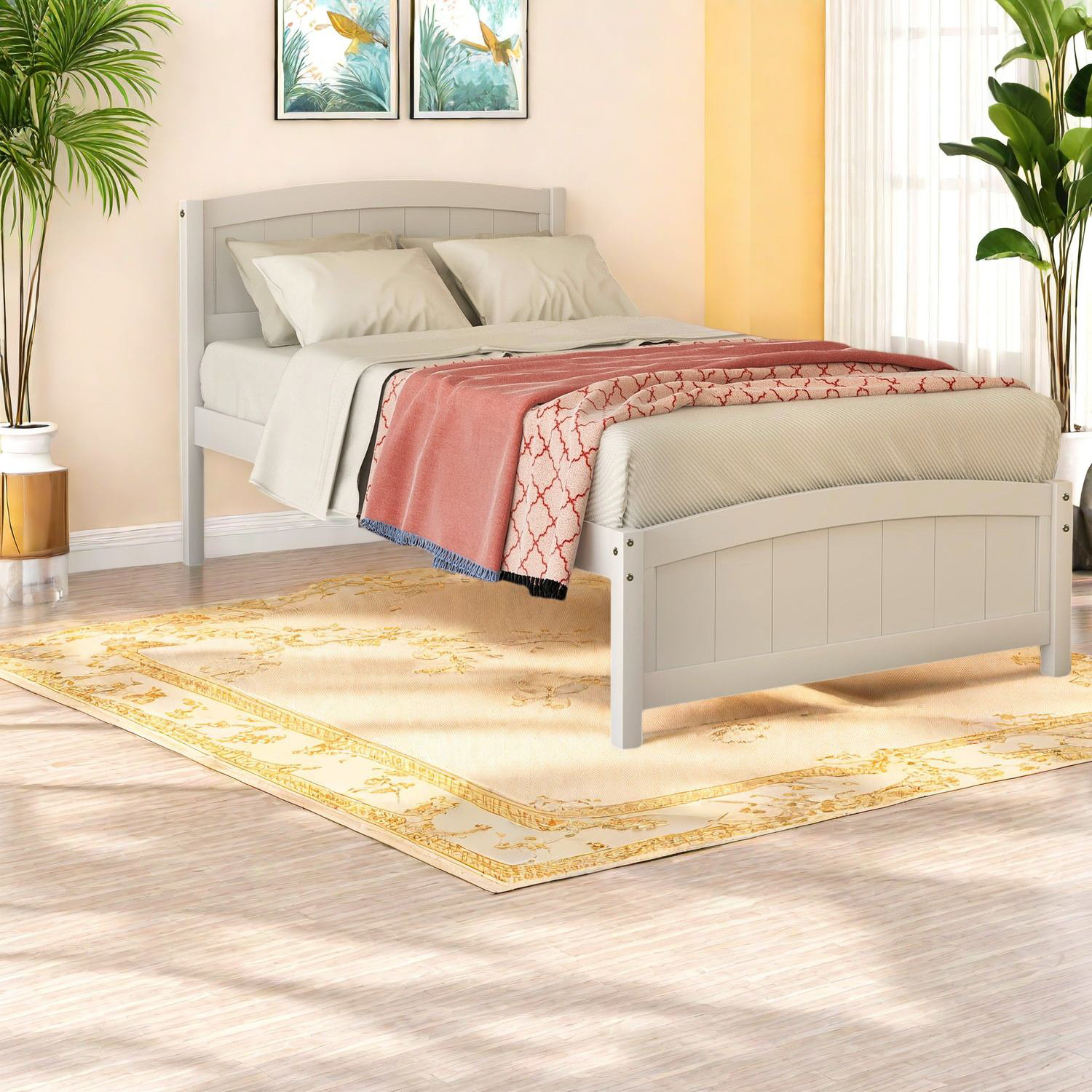 Ebern Designs Sturdy Solid Wood Platform Bed, Modern Style For Home ...