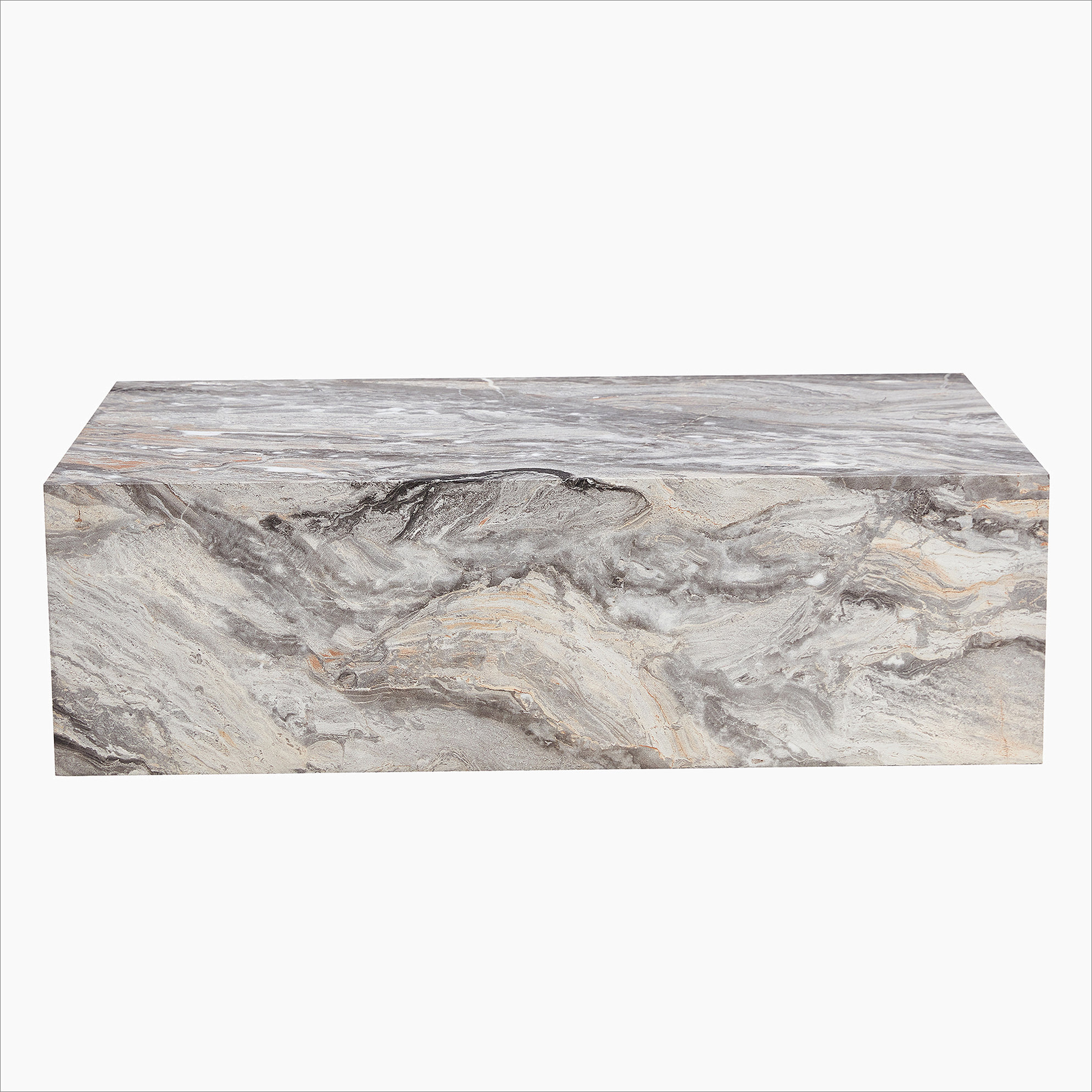 Mercer41 Grey Stone Pattern MDF Coffee Table - Luxurious Design ...