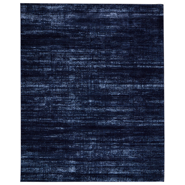 Room Evny Esser Modern Solid, Blue/Black, Accent Rug | Wayfair