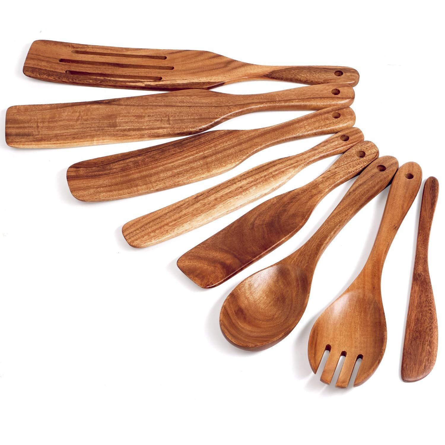 ENOLIL 8 Pcs Acacia Wooden Kitchen Utensils for Cooking | Wayfair