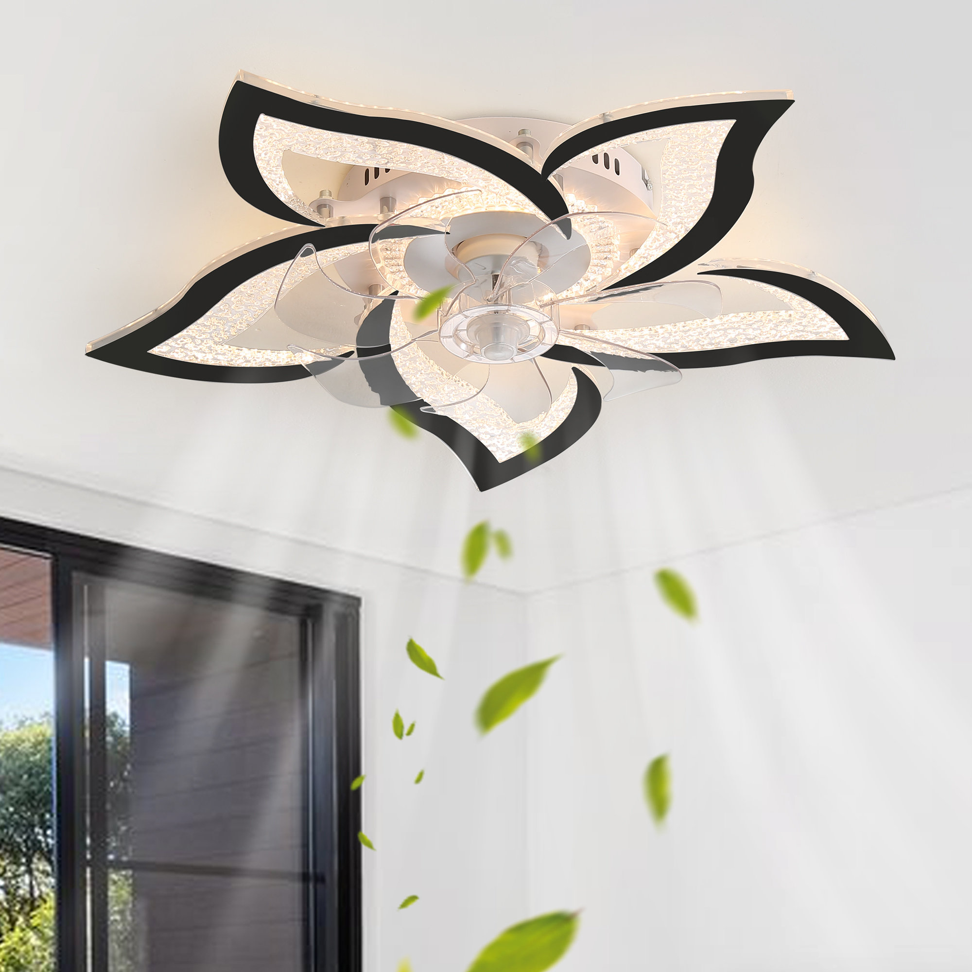 Wrought Studio™ Janeiah 27" 7 - Blade Modern Indoor Dimmable LED ...