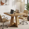 The Twillery Co.® 31.5" Square Pedestal Wood Conference Table, Compact ...