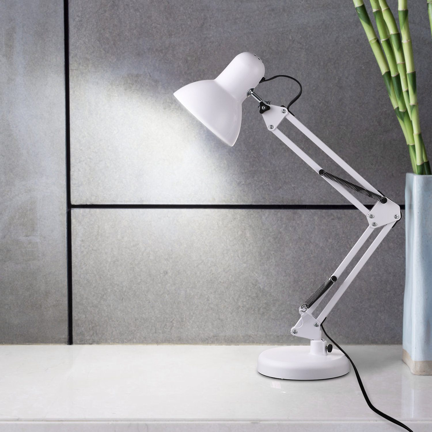 Latitude Run® Perce Plug-in Adjustable Metal Desk Lamp Architect ...