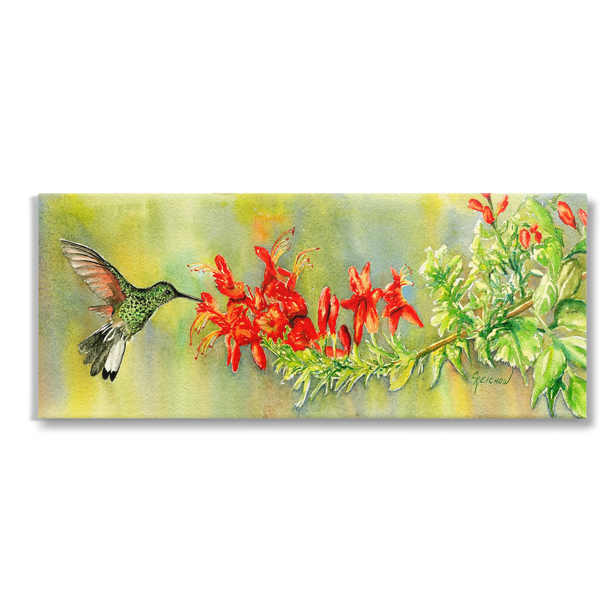 Winston Porter " Hummingbird And Red Lilies " by Christine Reichow on ...