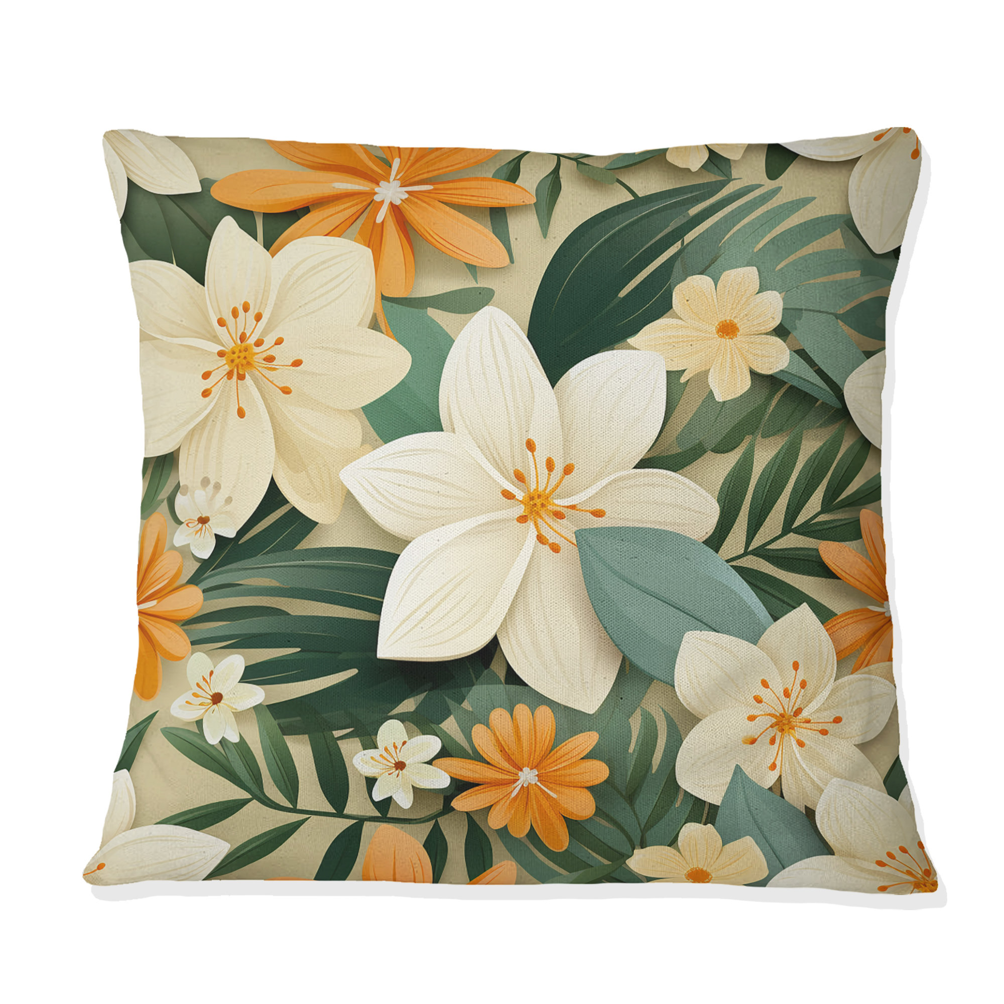 Design Art Mango Bloom Tropical Pattern II - Floral Polyester Throw ...