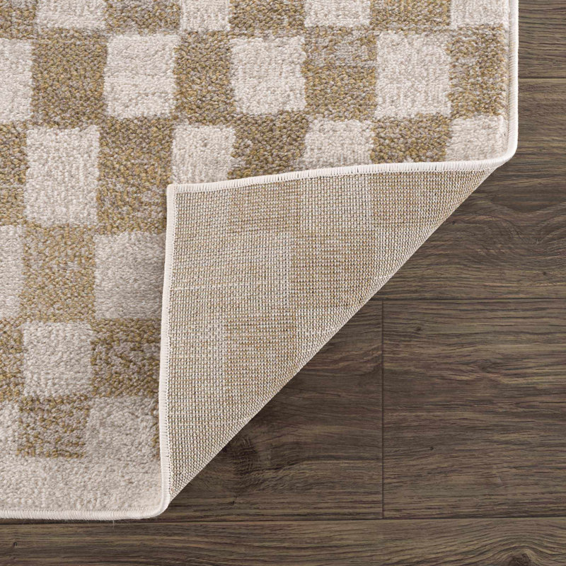Union Rustic Jasha Checkered Beige/Brown Area Rug & Reviews | Wayfair