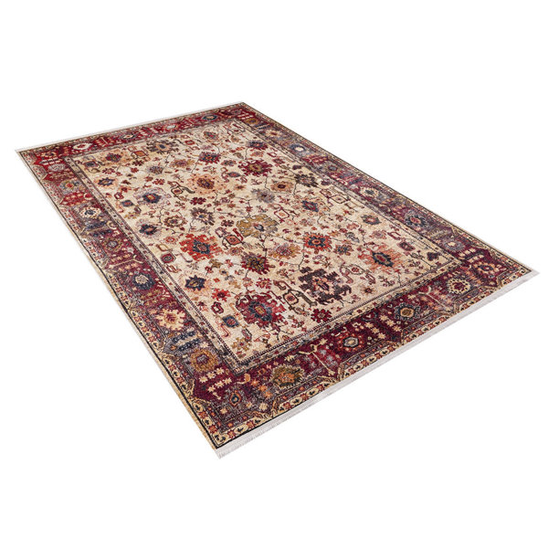 Hargun Runner Usso Medallion Machine Woven Burgundy Area Rug | Wayfair ...