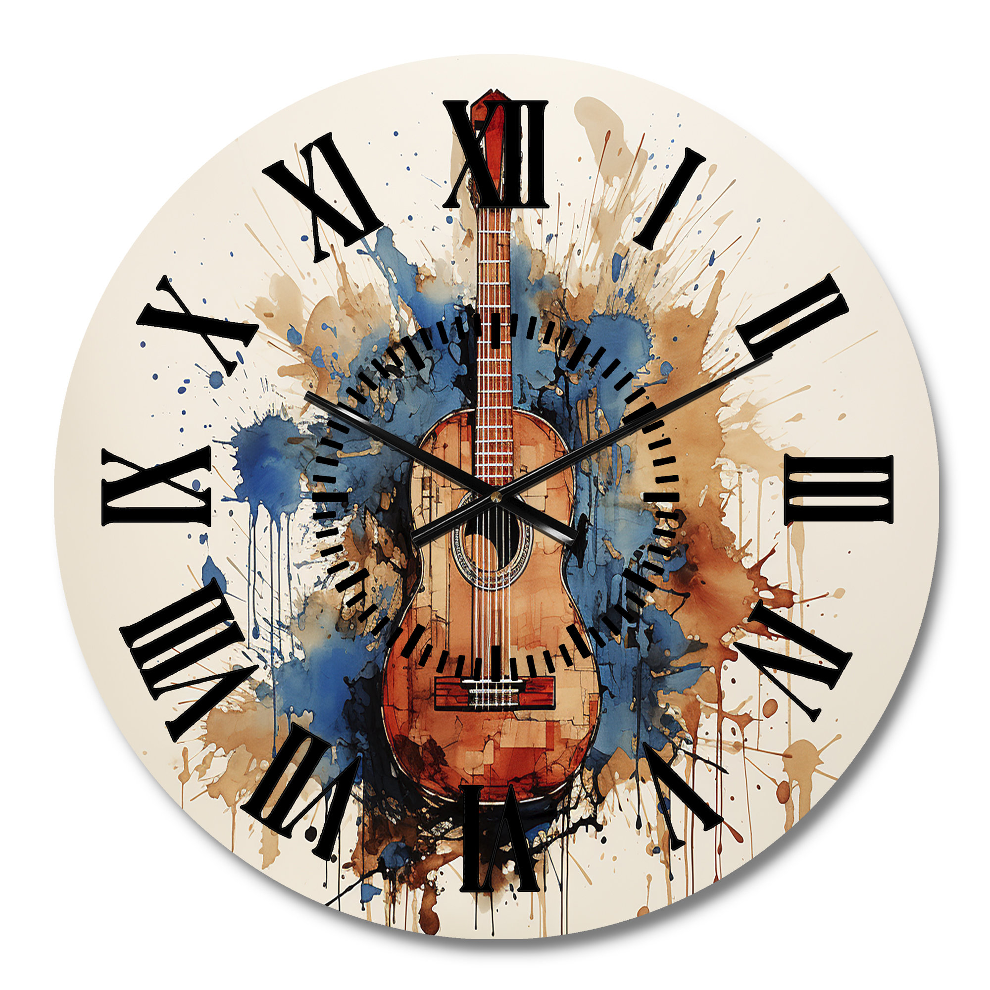 Dakota Fields Earthy Guitar Melody - Music Face Wall Clock | Wayfair