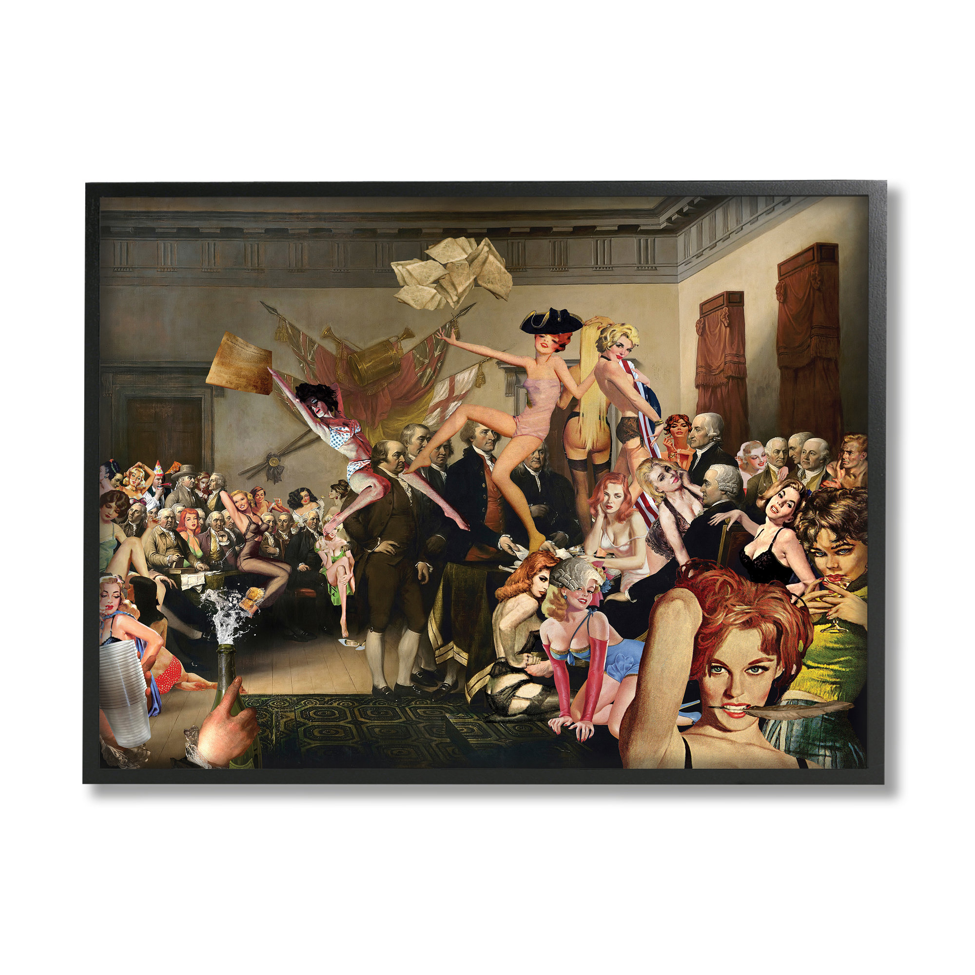 Stupell Industries Classic Painting Collage Framed On Wood by Barry ...