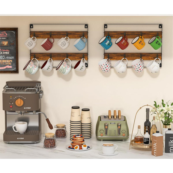 17 Stories Mug Racks For Wall, Coffee Mug Holder Wall Mount Up To Hold ...