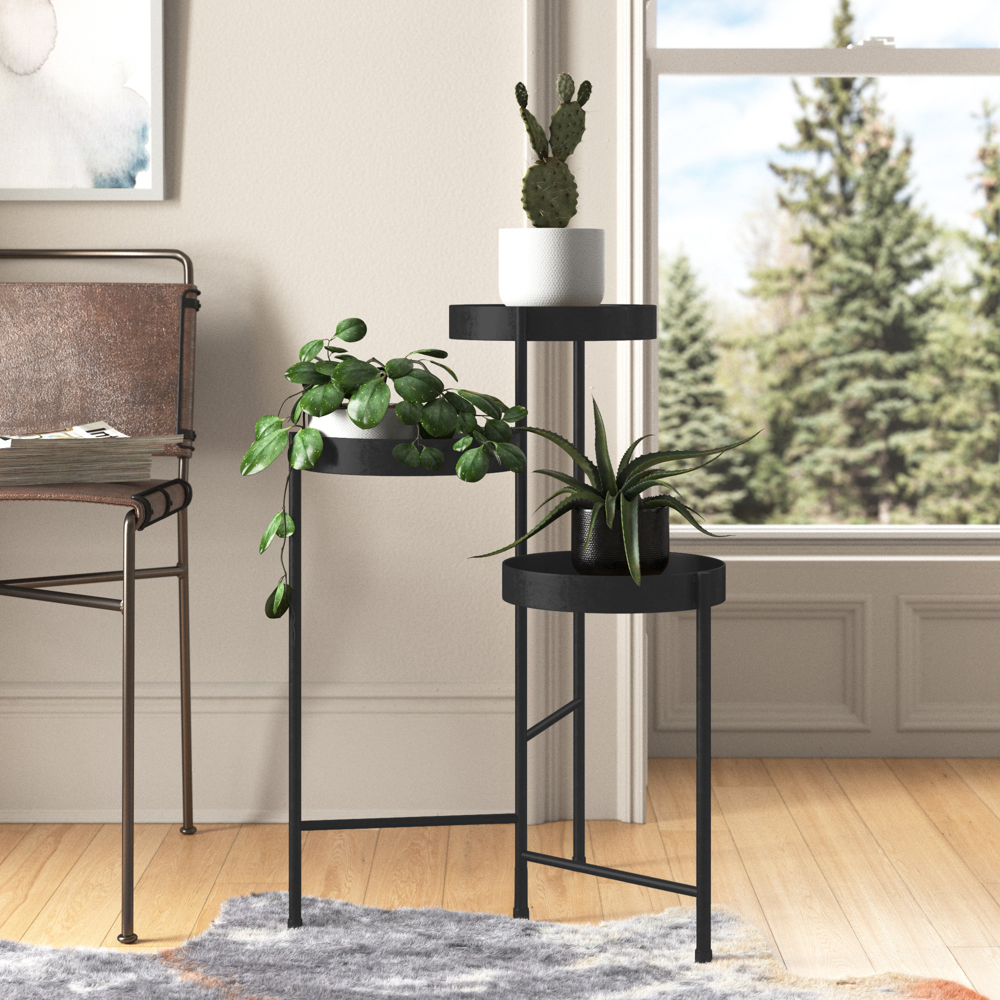 Mercury Row® Lofgren Round Multi-Tiered Plant Stand & Reviews | Wayfair