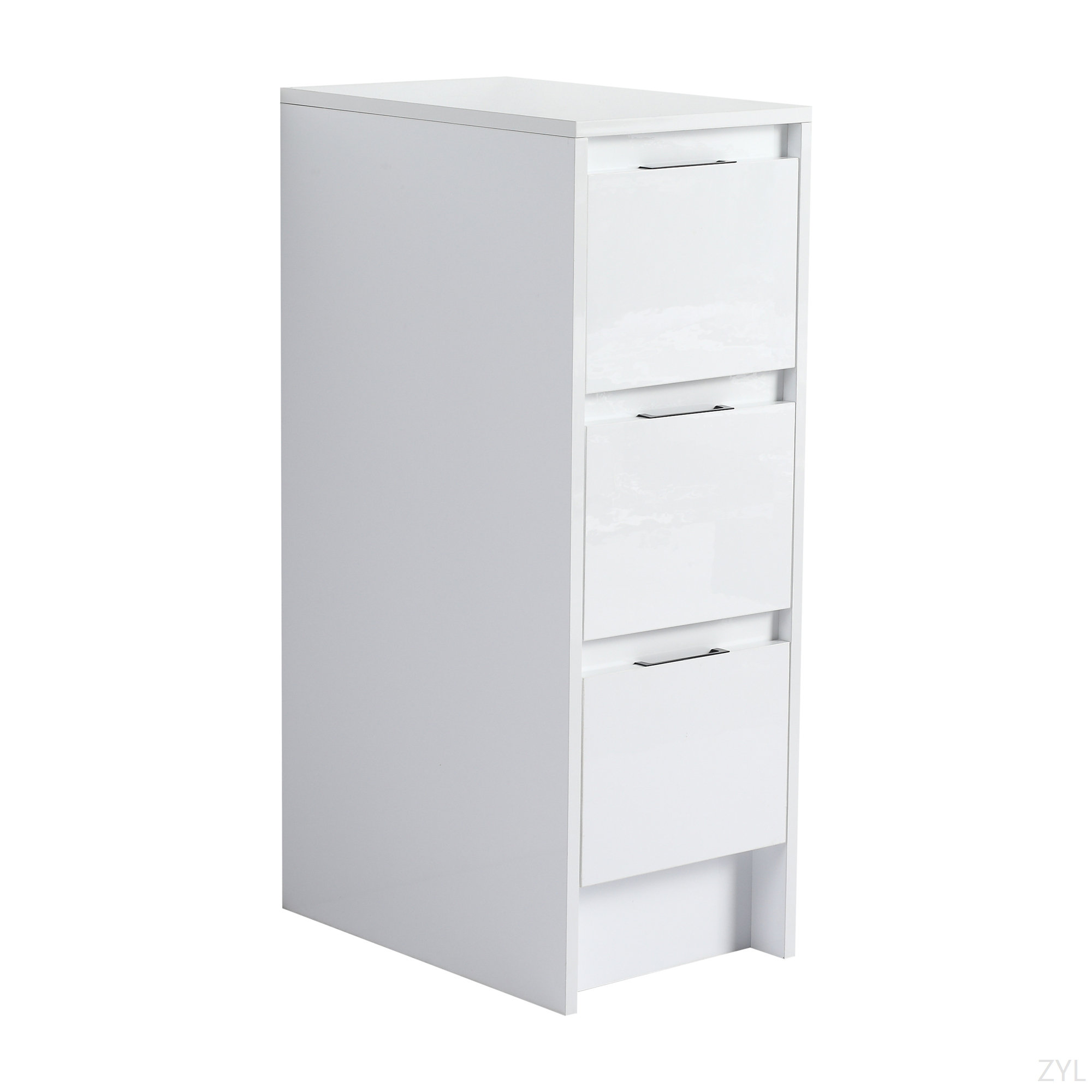 Orren Ellis 12" Freestanding Bathroom Storage Cabinet,Soft Close ...