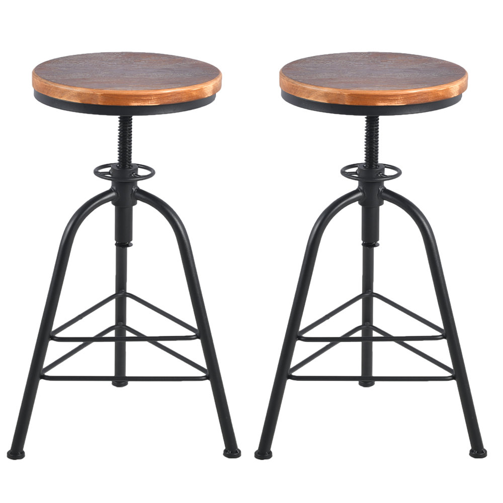 Williston Forge Jomarion Swivel Solid Wood Adjustable Height Stool ...