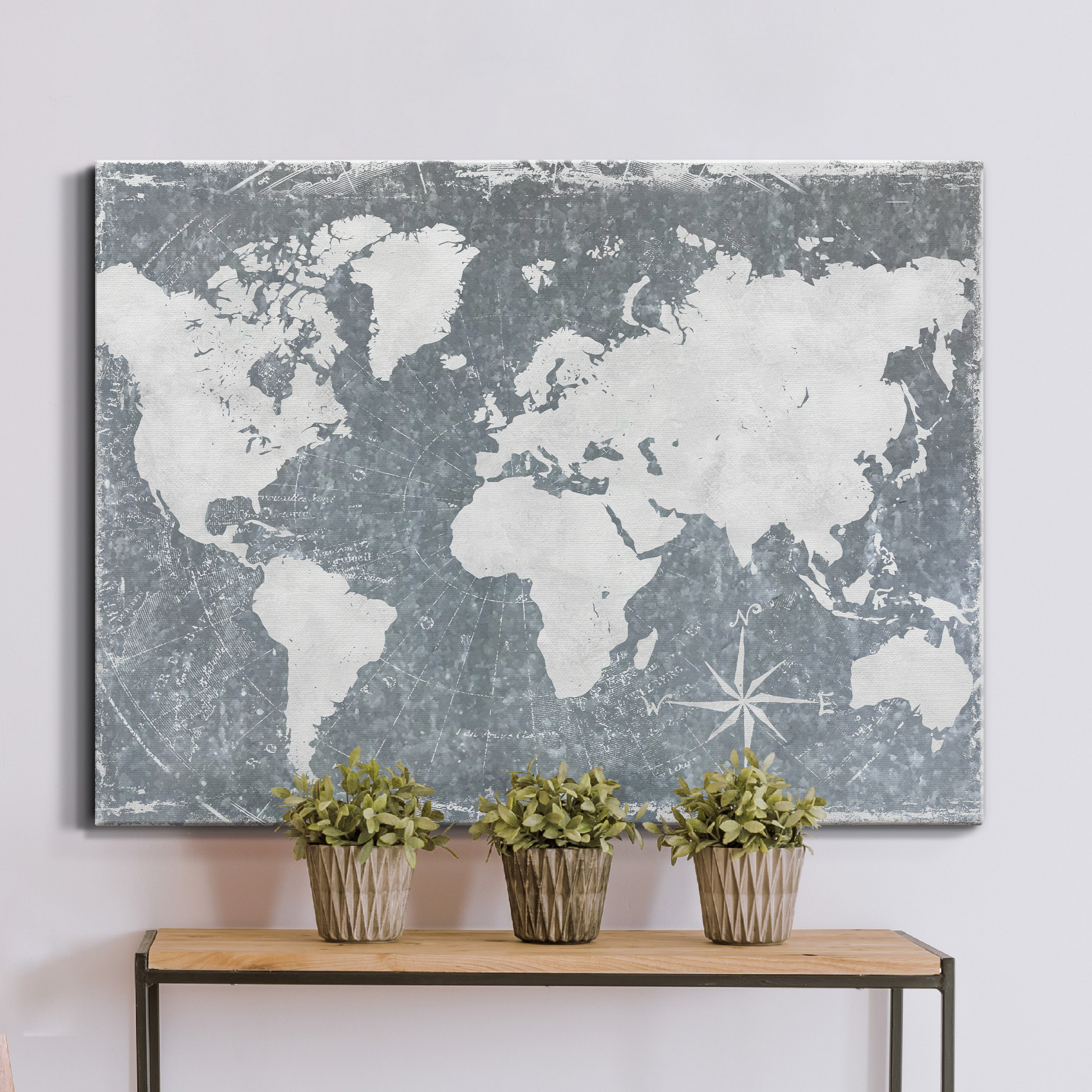 Breakwater Bay Galvanized Map Premium Gallery Wrapped Canvas - Ready To ...