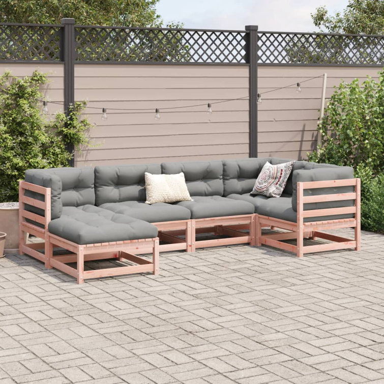 Brayden Studio 6 Piece Garden Sofa Set Solid Wood Pine | Wayfair.co.uk