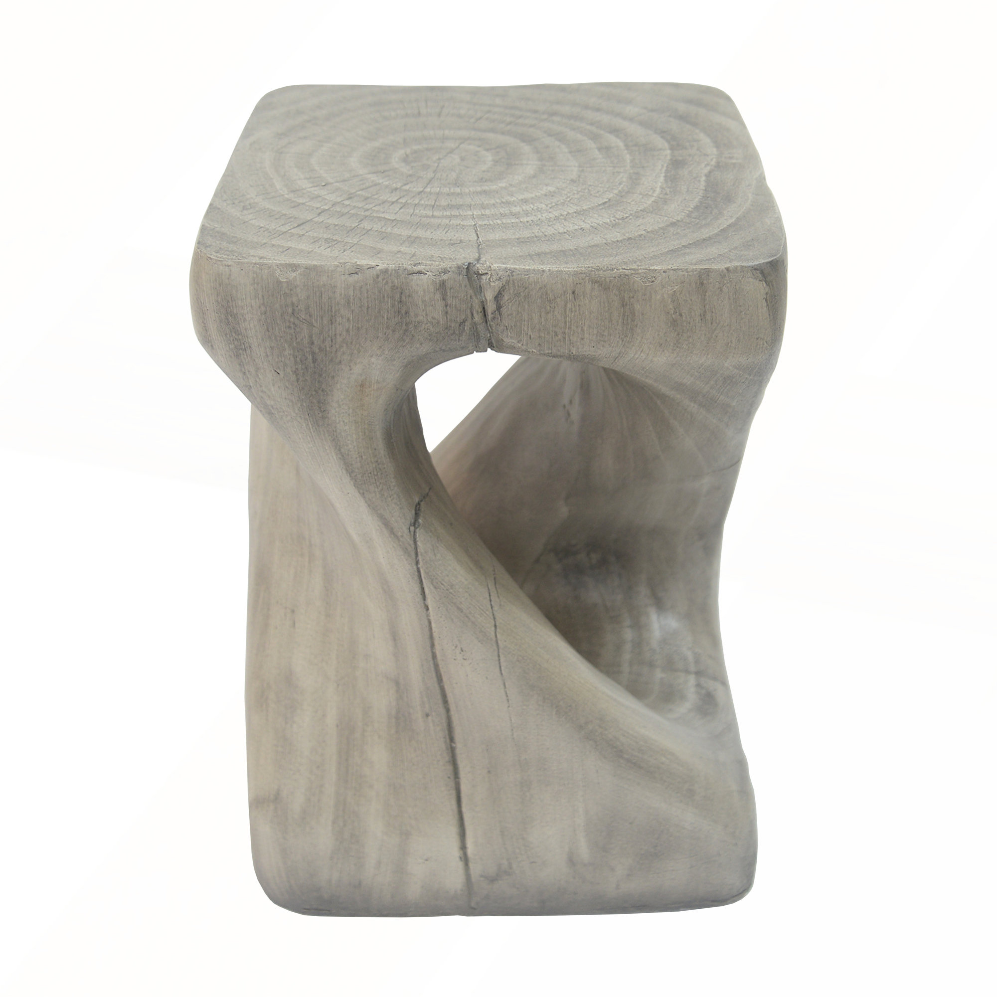 Ivy Bronx MGO Twist Shape Side Table with Wood-like Texture, Durable ...