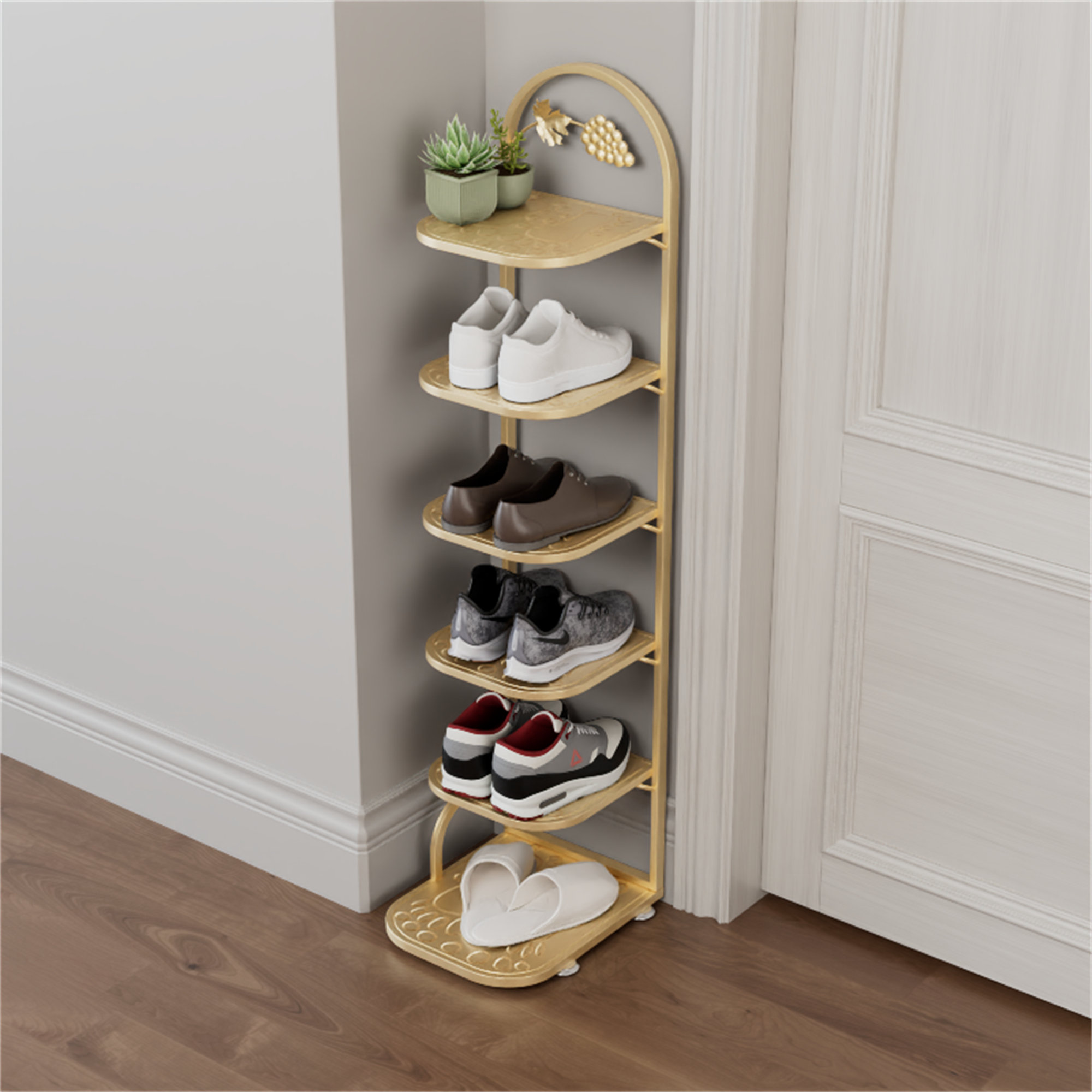 Winston Porter Floor Shoe Rack | Wayfair