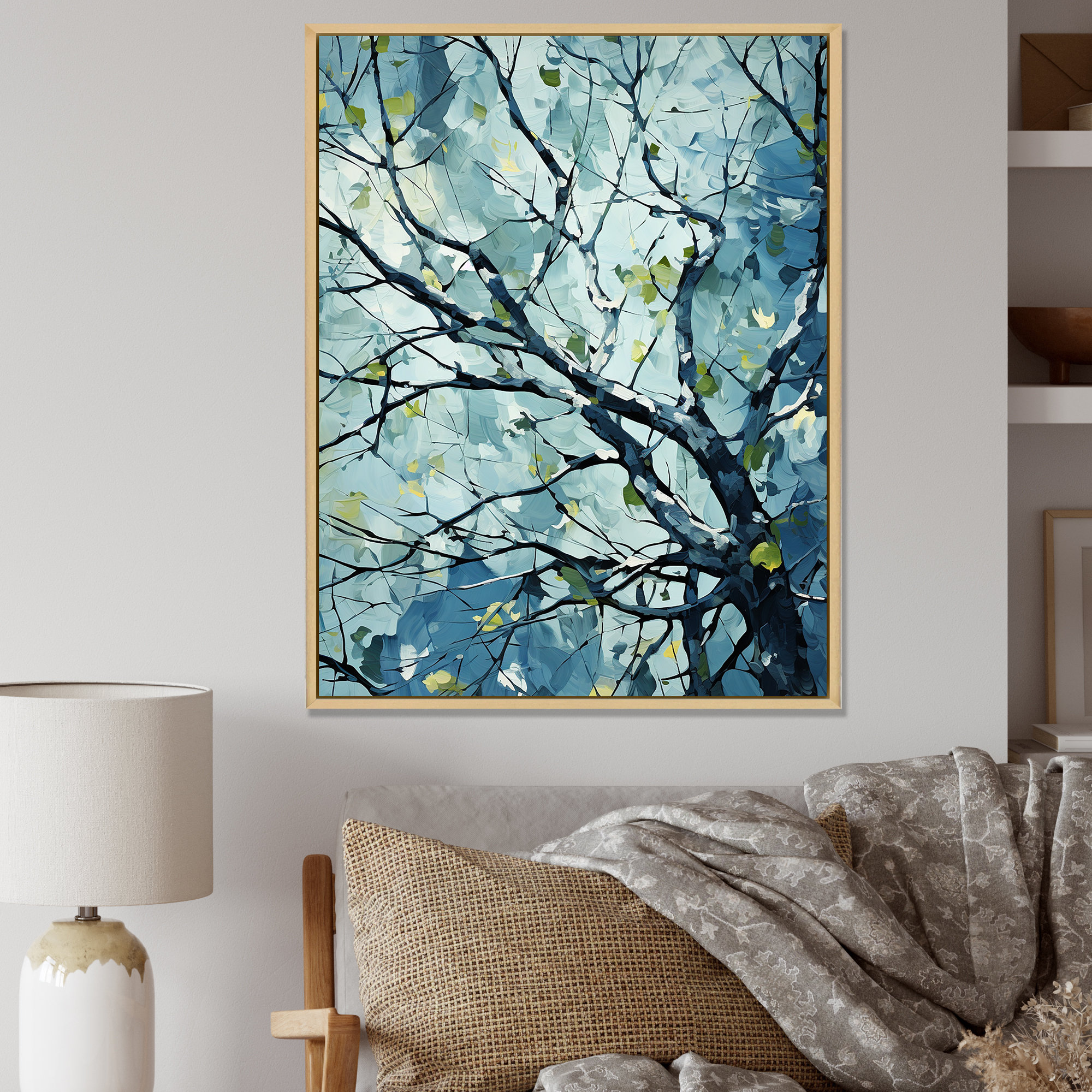 Winston Porter Blue Springtime Basswood Tree - Tree Wall Art - Wayfair ...