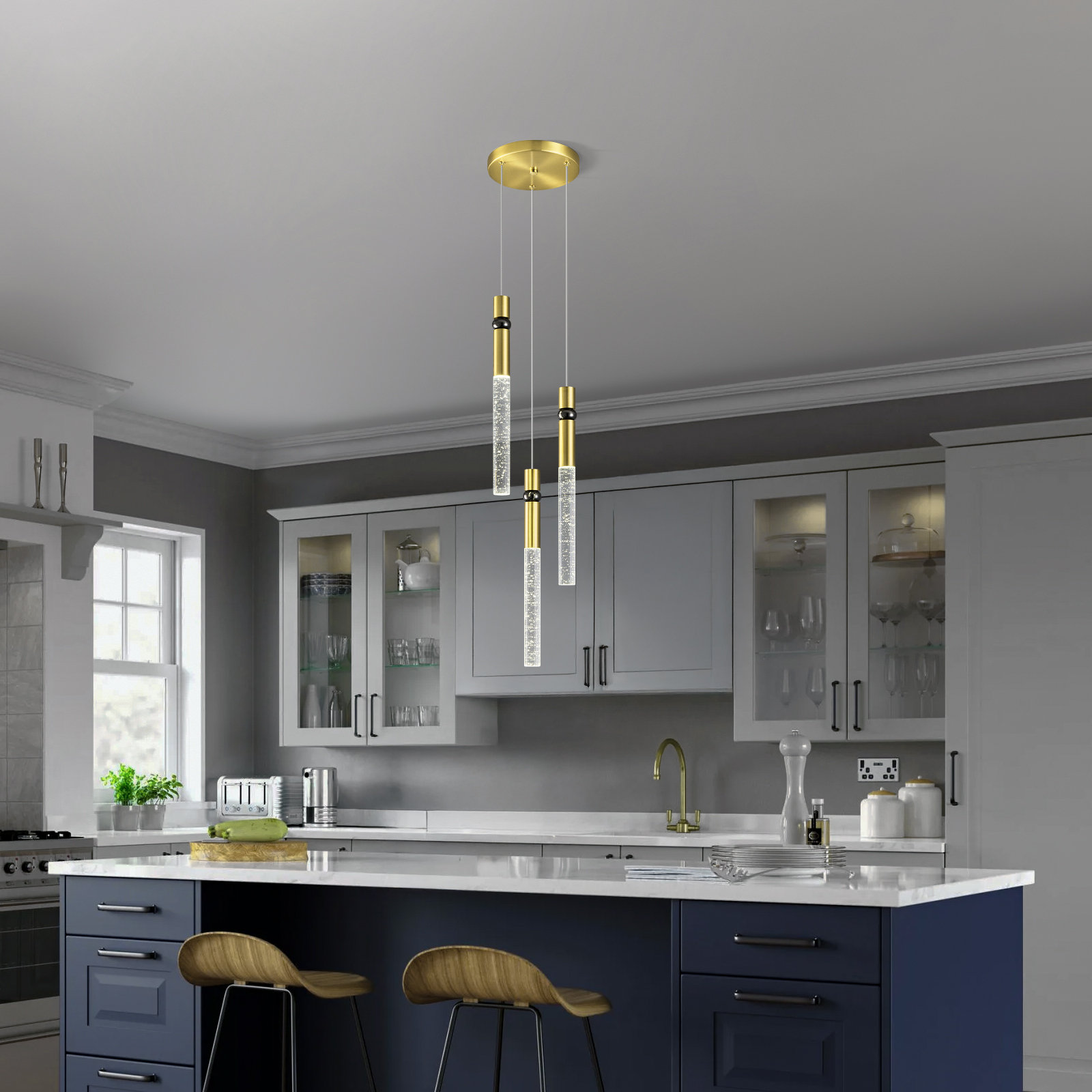 Mercer41 Modern Pendant Lighting Dining Room Light Fixture Dimmable Led ...