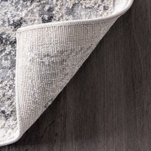 World Menagerie Fullwood Power Loom Traditional Faded Medallion Gray ...