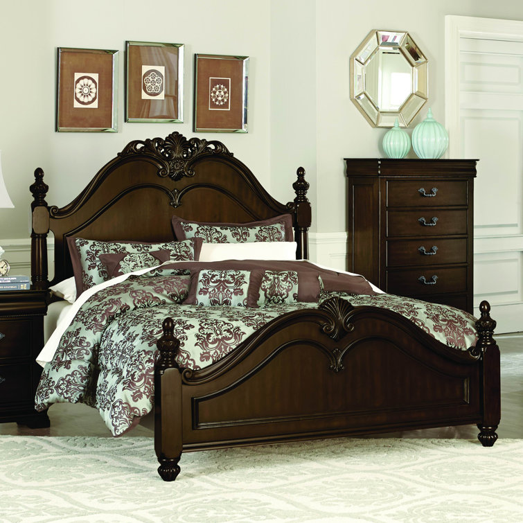 Lark Manor Aralda Solid Wood Wingback Bed & Reviews | Wayfair
