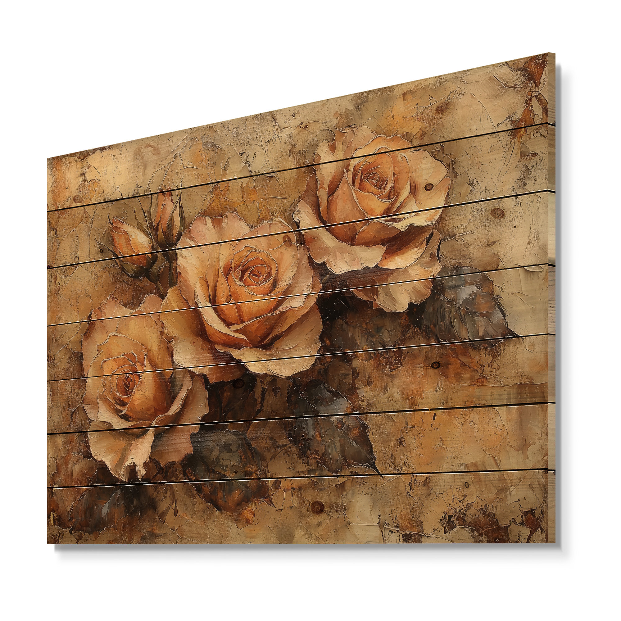 Ophelia & Co. Roses Earth Tones Blooms I - Roses Wood Wall Decor - On ...