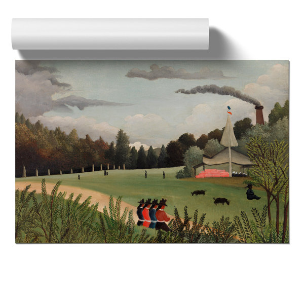 East Urban Home Landscape and Four Young Girls by Henri Rousseau ...