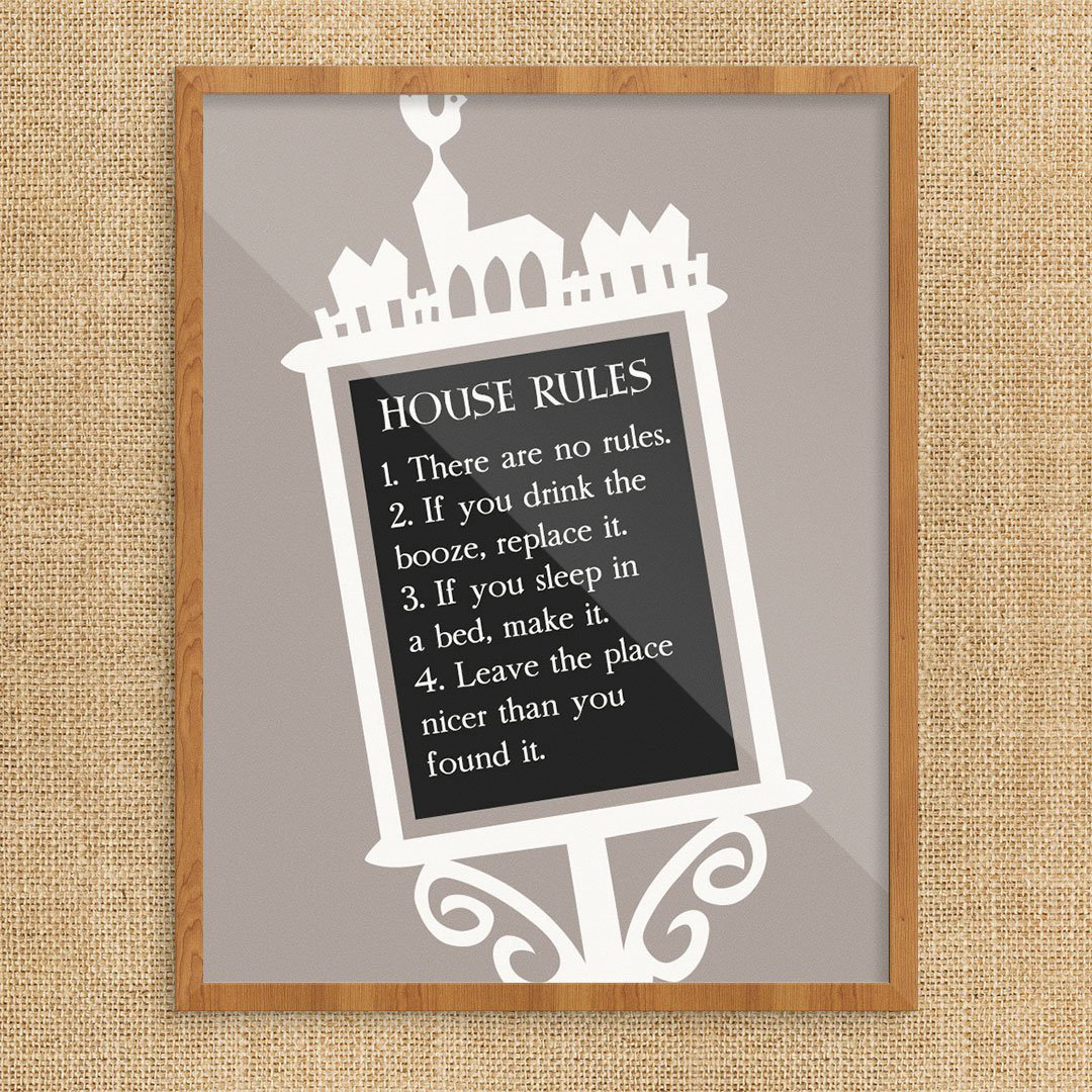 Winston Porter 'House Rules Sign' Graphic Art Print | Wayfair