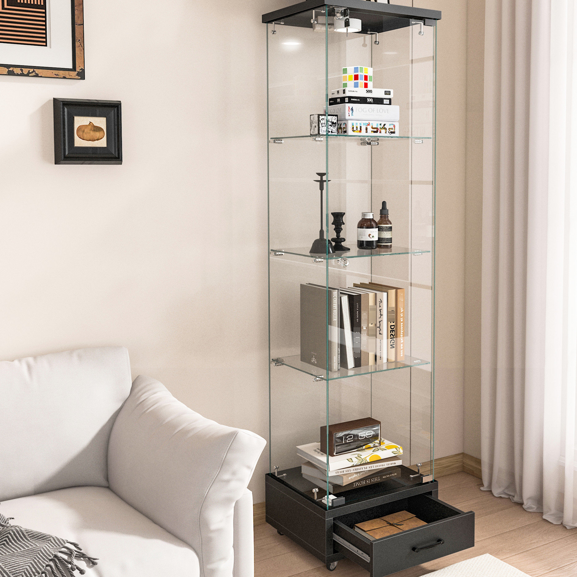 Latitude Run® Antique - Look Quick To Build Black Tempered Glass ...