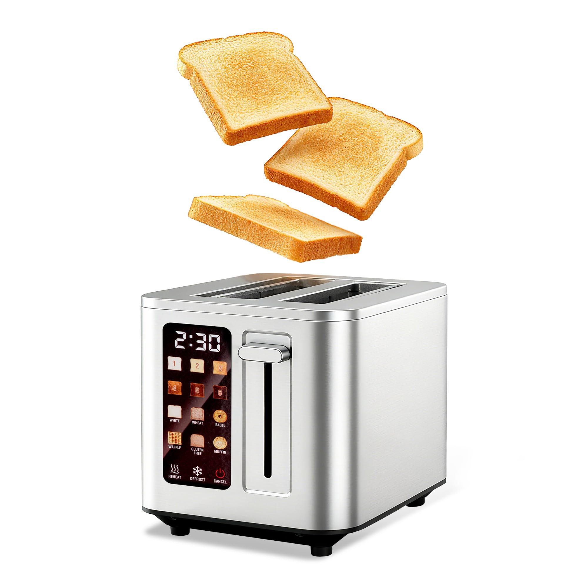 Manman Touch Screen Toaster 2 Slice, Stainless Steel Toasters Digital ...